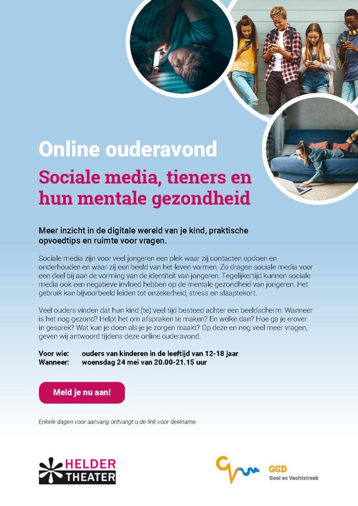 Uitnodiging online ouderavond -Sociale media, tieners en hun mentale gezondheid - Willem de ...